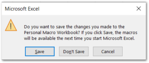 Personal Macro Workbook VBA- Create and Use - Excel Unlocked