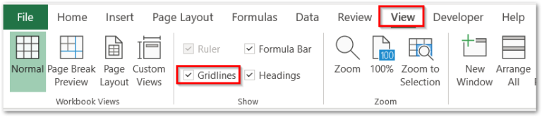 Hide / Unhide Gridlines in Excel - VBA - Excel Unlocked Hide / Unhide Gridlines in Excel - VBA - Excel Unlocked